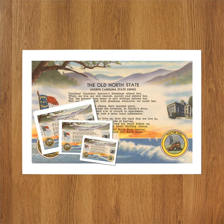Old North State Song Vintage Image, North Carolina NC-355 – Found Image ...