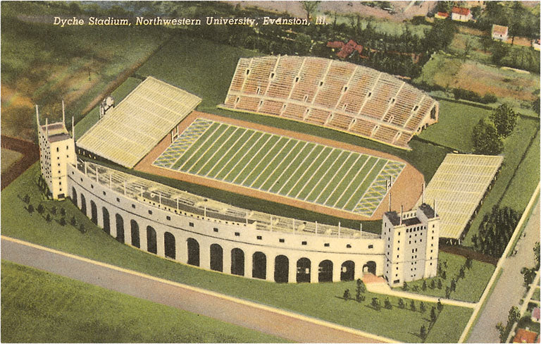 Dyche Stadium, Northwestern University, Illinois Vintage Image ...