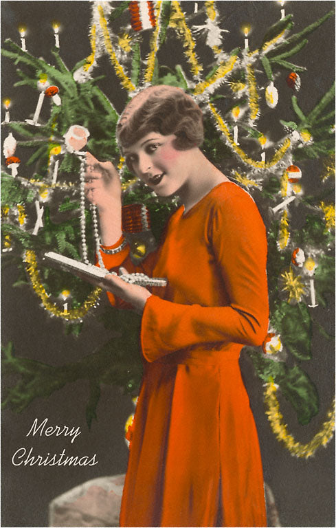 Merry Christmas, Woman with Pearls Vintage Image, Merry Christmas ...